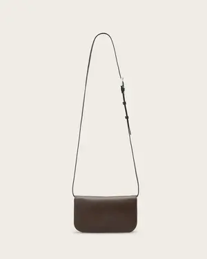 ALLSAINTS Maeve Leather Wallet Crossbody - Fango Brown