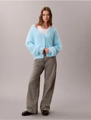 Calvin Klein Soft Cropped Cardigan - Blue Freeze