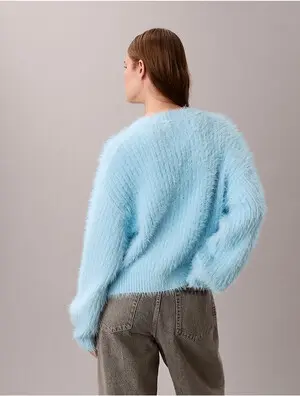 Calvin Klein Soft Cropped Cardigan - Blue Freeze