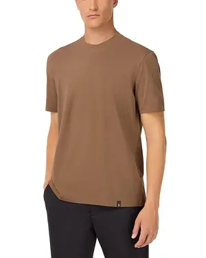 Boggi Milano Tee In Stretch Supima Cotton - Brown
