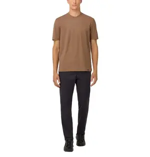Boggi Milano Tee In Stretch Supima Cotton - Brown