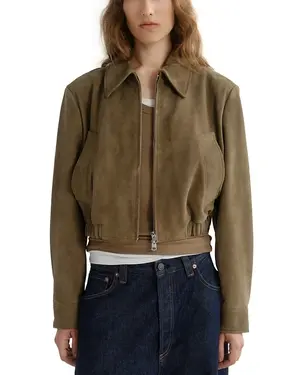 AGOLDE Nahla Suede Cropped Jacket - Canopy