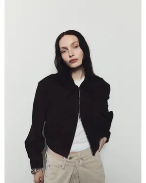 AGOLDE Nahla Suede Cropped Jacket - Root