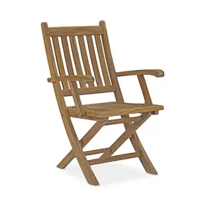 MODWAY Marina Outdoor Patio Teak Folding Chair - Natural