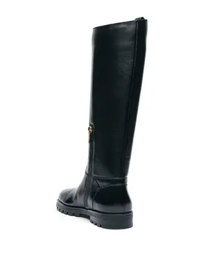 Santoni Leather Boots - Black