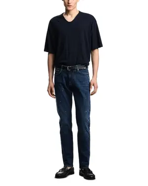 Emporio Armani Slim Fit Paint Splattered Jeans