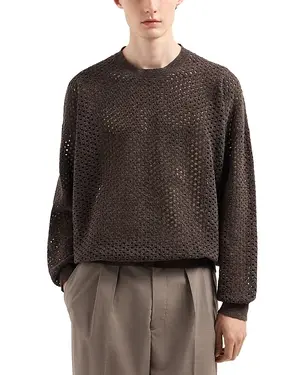 Emporio Armani Perforated Crewneck Pullover