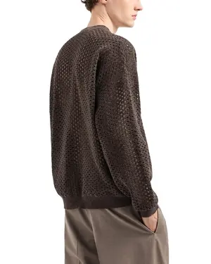 Emporio Armani Perforated Crewneck Pullover