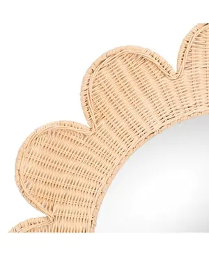 TOV FURNITURE Coralie Rattan Round Mirror