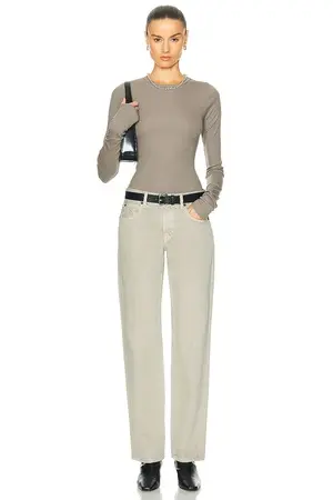 Eterne Long Sleeve Fitted Top - Clay