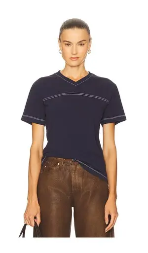 Contrast Stitching T-shirts For Women