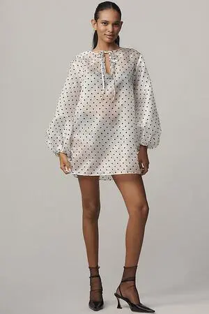 MARE MARE Sheer Puff-sleeve Mini Dress