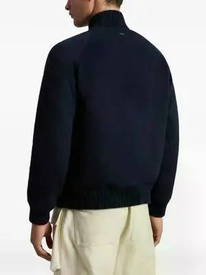 Woolrich Twill-weave Patch-pocket Bomber Jacket - Blue
