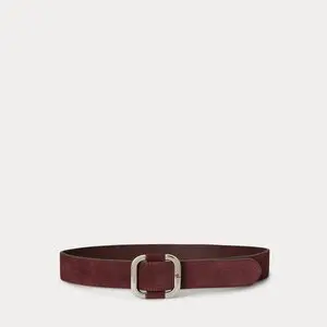 Ralph Lauren Slide-buckle Suede Belt - Dark Garnet
