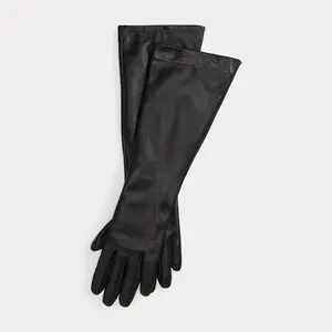 Ralph Lauren Long Leather Gloves - Black