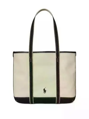 Polo Ralph Lauren Polo Bear Embroidered Small Tote - Neutrals