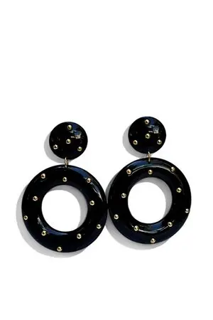 GARBAGE SOUP 1980's Studded Hoop Clip-on Earrings