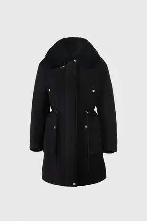 Mackage Nova 3-in-1 Down Coat With Shearling Collar - Black