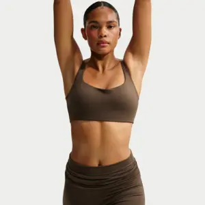 Nike Skims Matte Scoop-neck Bra - Brown