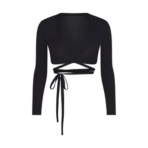 Nike Weightless Layers Long-sleeve Wrap Top - Black