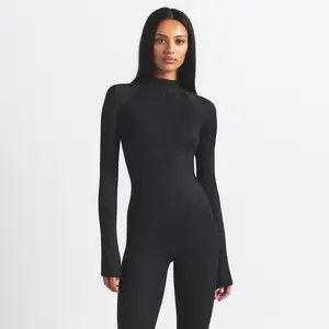 Nike Skims Shine Long-sleeve Half-zip Top - Black