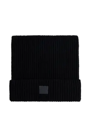 Acne Studios Wool Beanie With Logo - Black