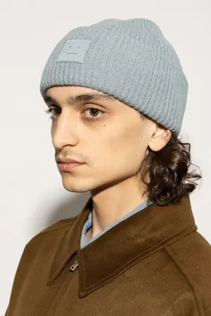 Acne Studios Wool Beanie With Logo - Blue