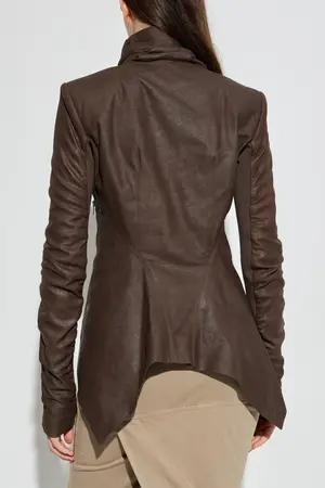 Rick Owens Naska' Leather Jacket - Brown