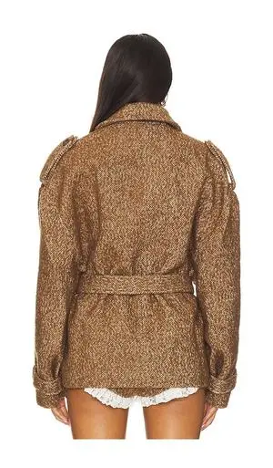 YUHAN WANG Herringbone Wool Blend Coat