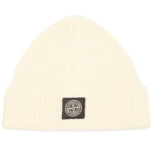 Stone Island Full Rib Rws Wool Beanie - Ivory