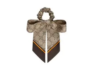 Gucci Silk Gg Scrunchie Set - Beige/ebony