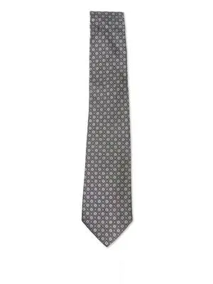 Canali Patterned Necktie - Grey