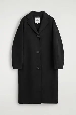 Cos Double-faced Wool Long Coat - Black