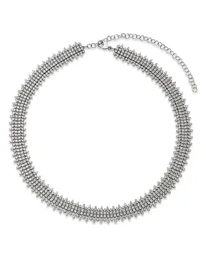 BLOOMINGDALE'S 14K White Gold Diamond Choker Necklace 15.0 Tcw