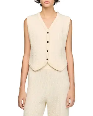 Sandro Valdo Cable Knit Vest
