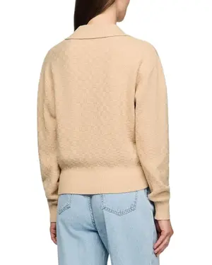 Sandro Numae Collared Sweater - Beige