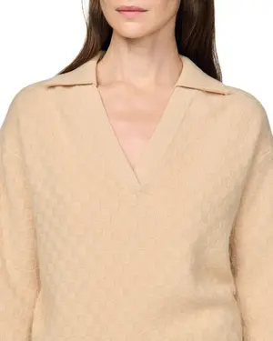 Sandro Numae Collared Sweater - Beige