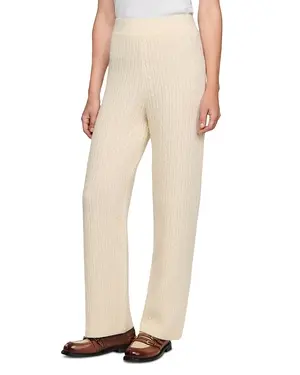 Sandro Valaud Cable Knit Pants - Ecru