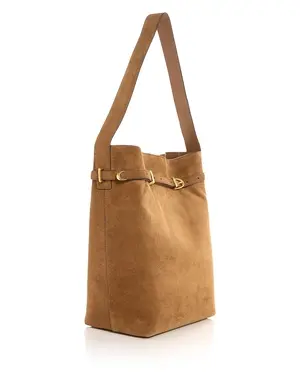 Madewell Belted Suede Satchel - Dried Acorn
