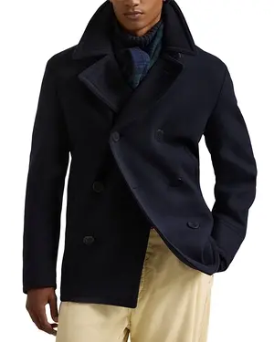 Polo Ralph Lauren Melton Wool-blend Pea Coat - Navy