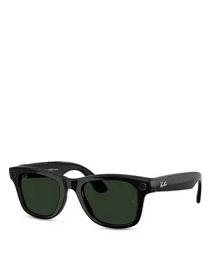RAY-BAN META Wayfarer Square Ai 50mm Glasses - Shiny Black