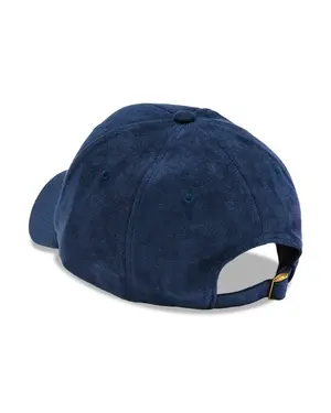 Aqua Faux Suede Baseball Cap - Navy