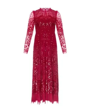 NEEDLE & THREAD Aurora Long Sleeve Ballerina Midi Dress
