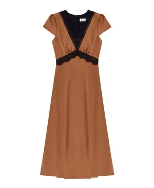 RO & ZO Lace Trim Maxi Dress