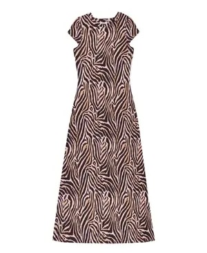 RO&ZO Zebra Print Jersey Maxi Dress - Neutral