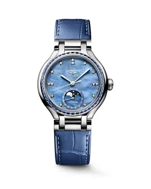 LONGINES Primaluna Moonphase Watch 34mm - Blue/blue
