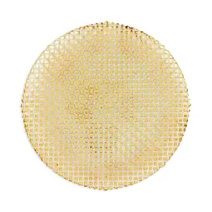 VIETRI Rufolo Glass Basketweave Large Round Platter - Gold