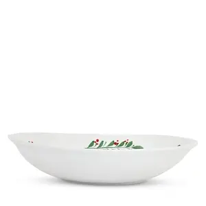 VIETRI Aria Holiday Shallow Oval Bowl - Green
