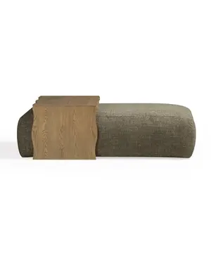 TOV FURNITURE Spencer Performance Basketweave Ottoman With Bridge Table