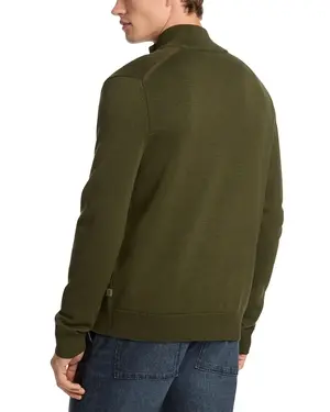 Michael Kors Mock Neck Merino Wool Zip Jacket
